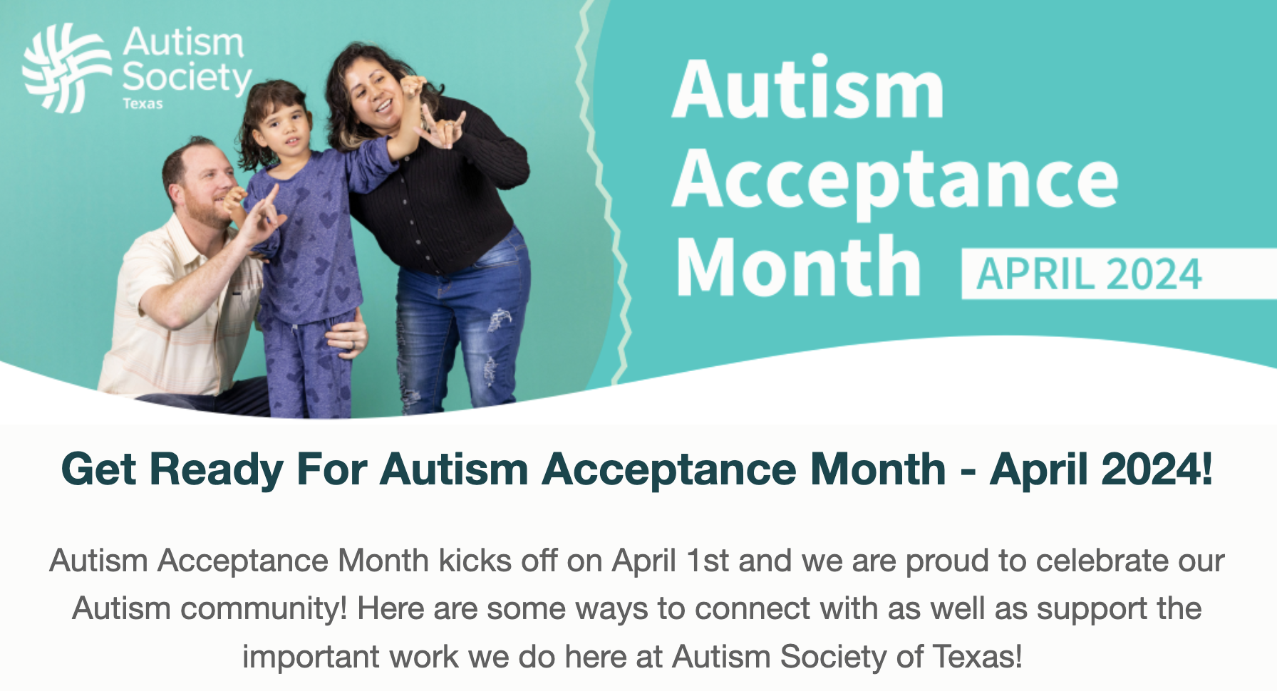 Get Ready For April! – Autism Society of Texas
